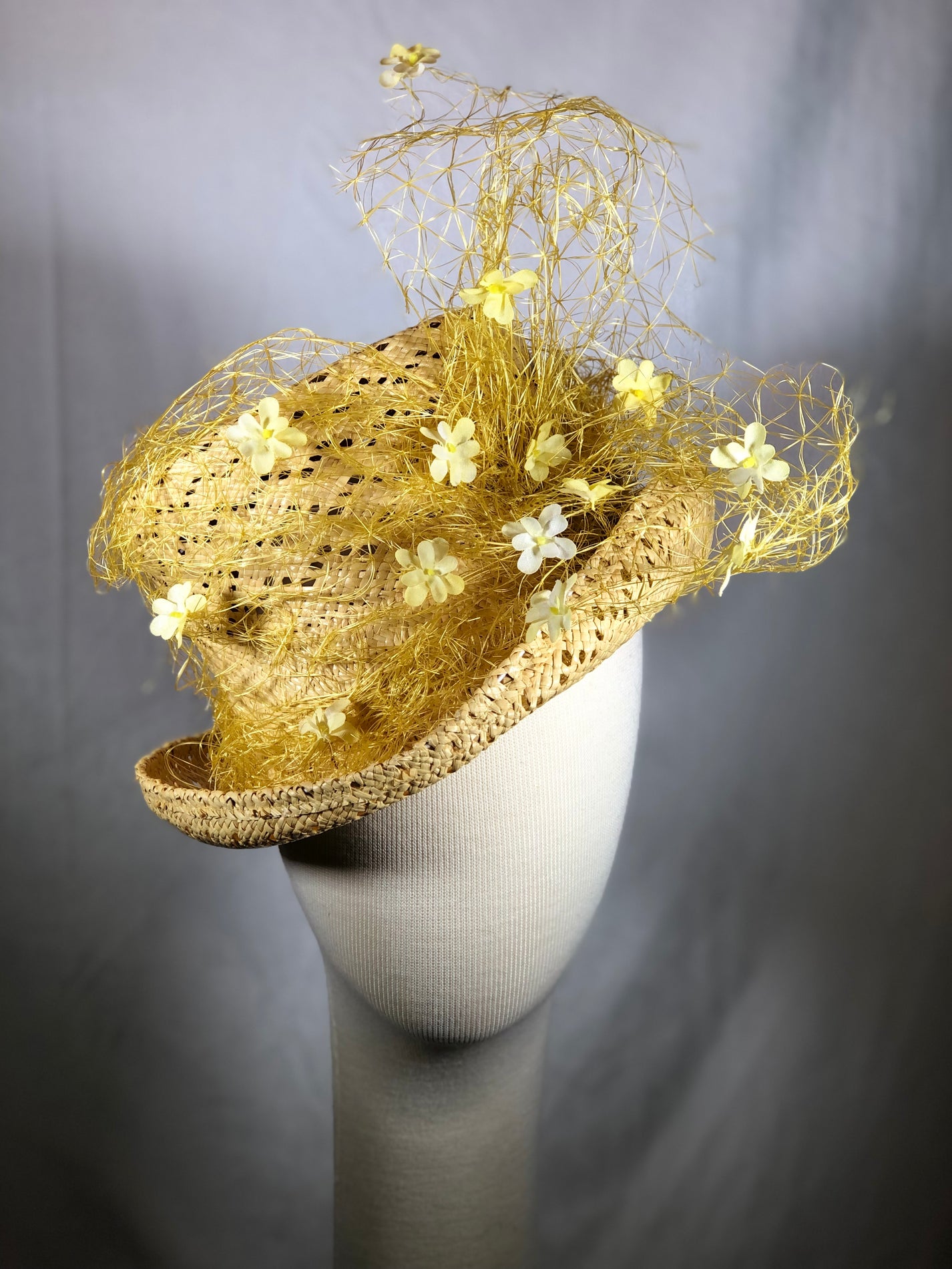 Yellow Top Hat by Possum Ball – Possum Ball Millinery